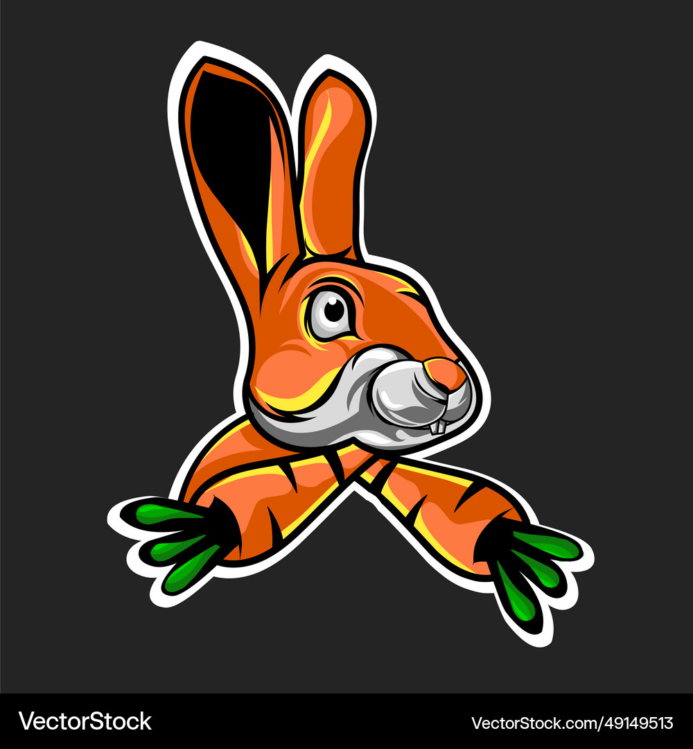 Rabbit Sport Logo - Mascot Head Royalty Free Vector Image