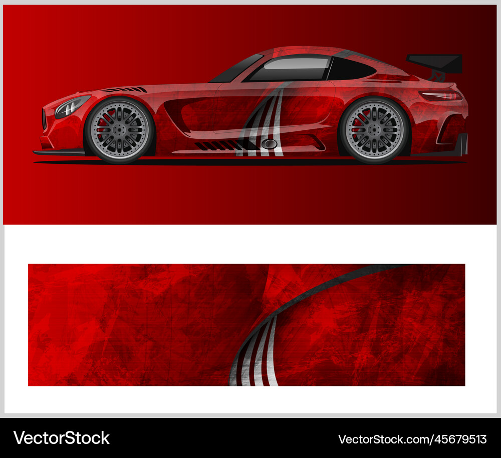 Racing car wrap design for premium vehicle Vector Image