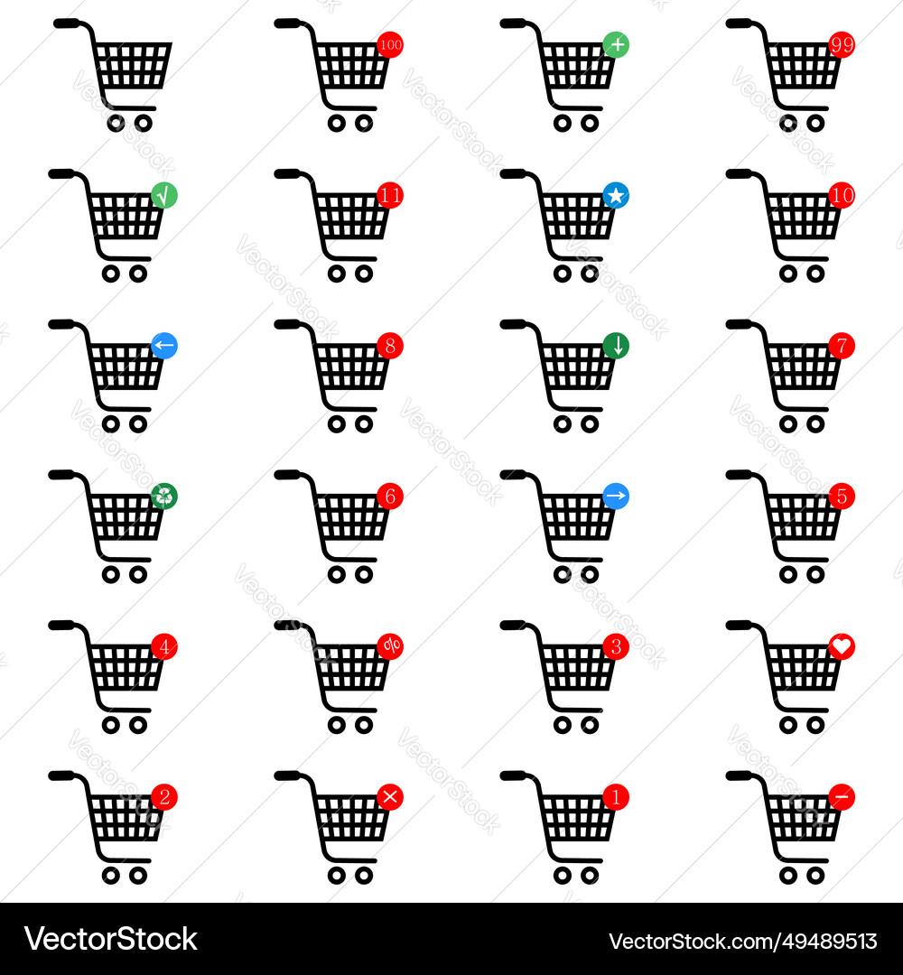Shopping cart icon collection Royalty Free Vector Image