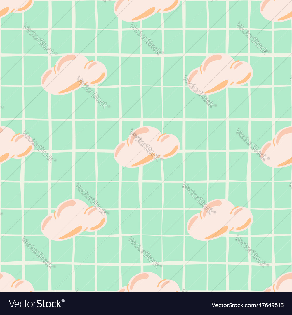 Simple clouds seamless pattern primitive art Vector Image