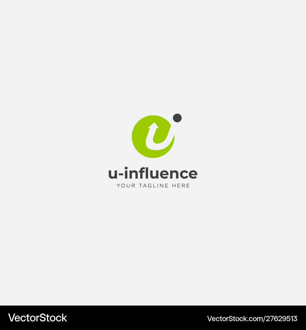 U influence logo design with letter and i Vector Image