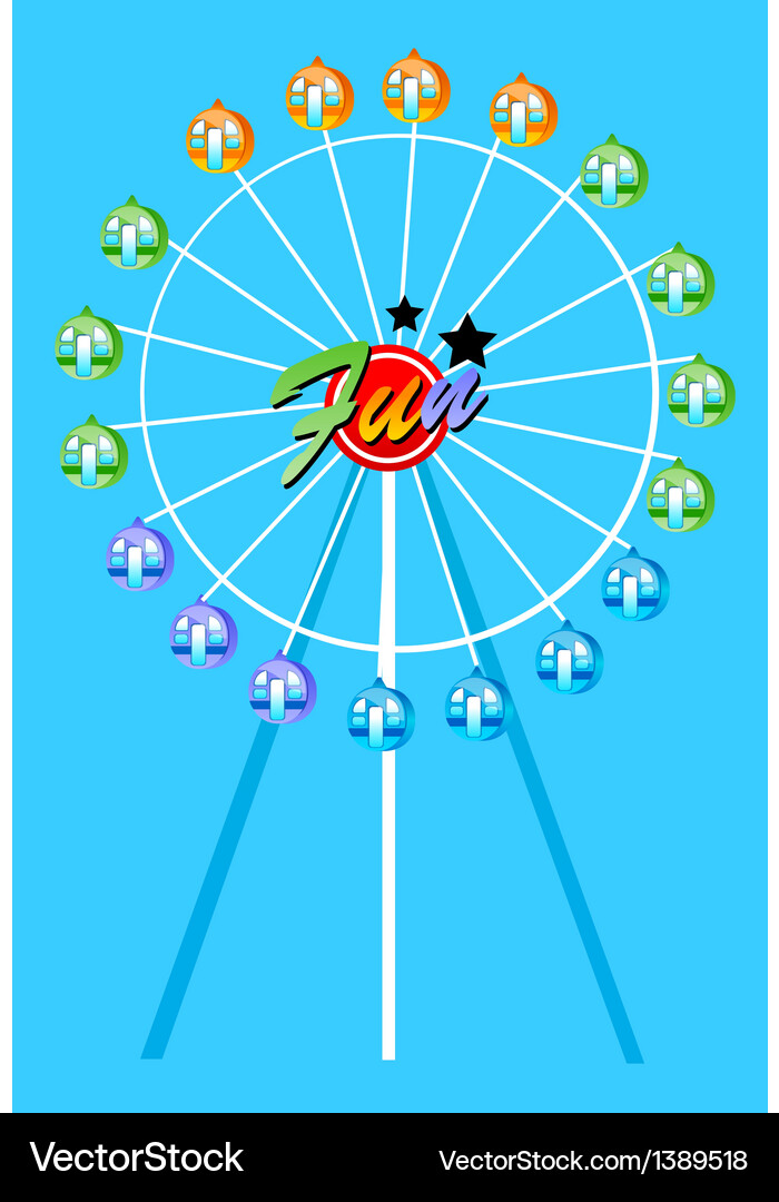 A view of ferris wheel Royalty Free Vector Image