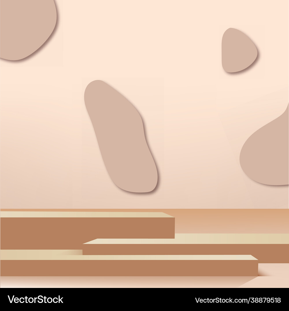 Abstract background with cream color geometric 3d Vector Image