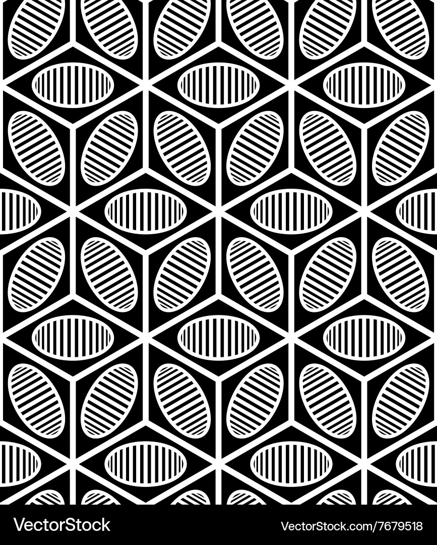 Black and white abstract geometric seamless 3d Vector Image