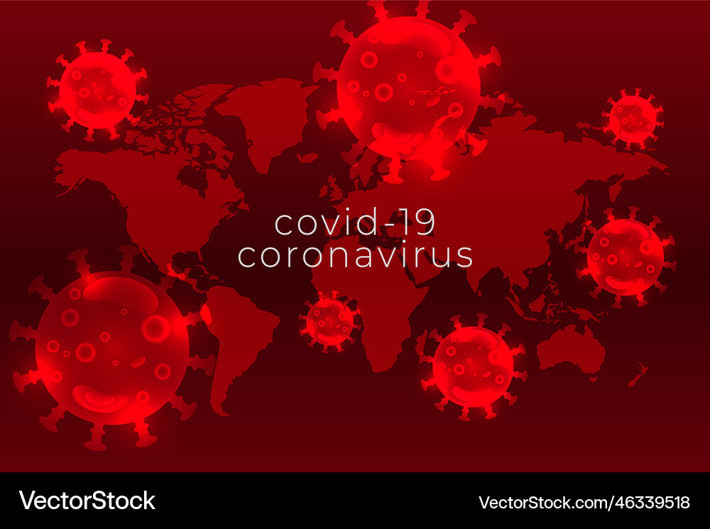 Coronavirus pandemic spread background in red Vector Image