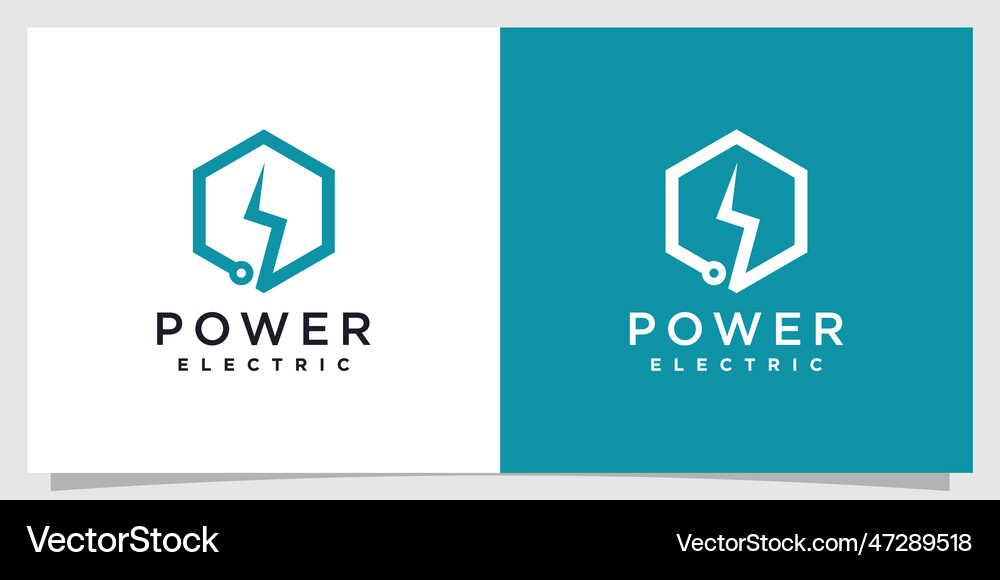 Electric logo with creative simple and minimalist Vector Image