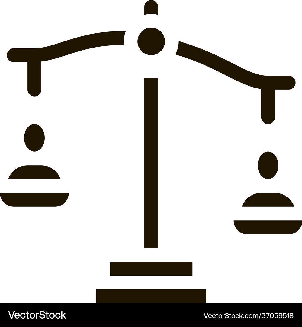 Employment scales justice icon glyph Royalty Free Vector