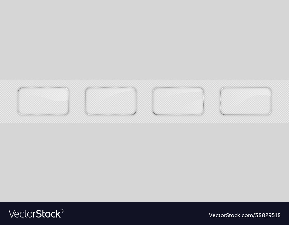 Glass plate in rounded rectangular frame Vector Image