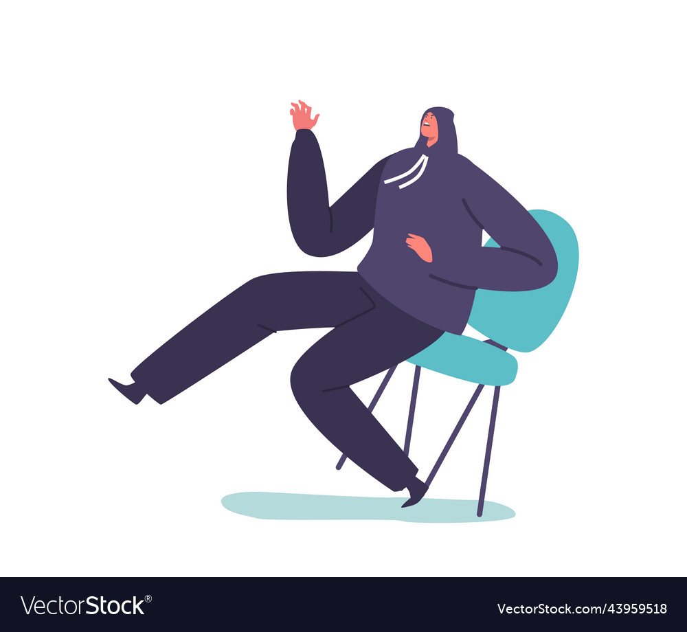 Hacker anonymous person in hood sitting on chair Vector Image Hacker anonymous person in hood sitting on chair Vector Image