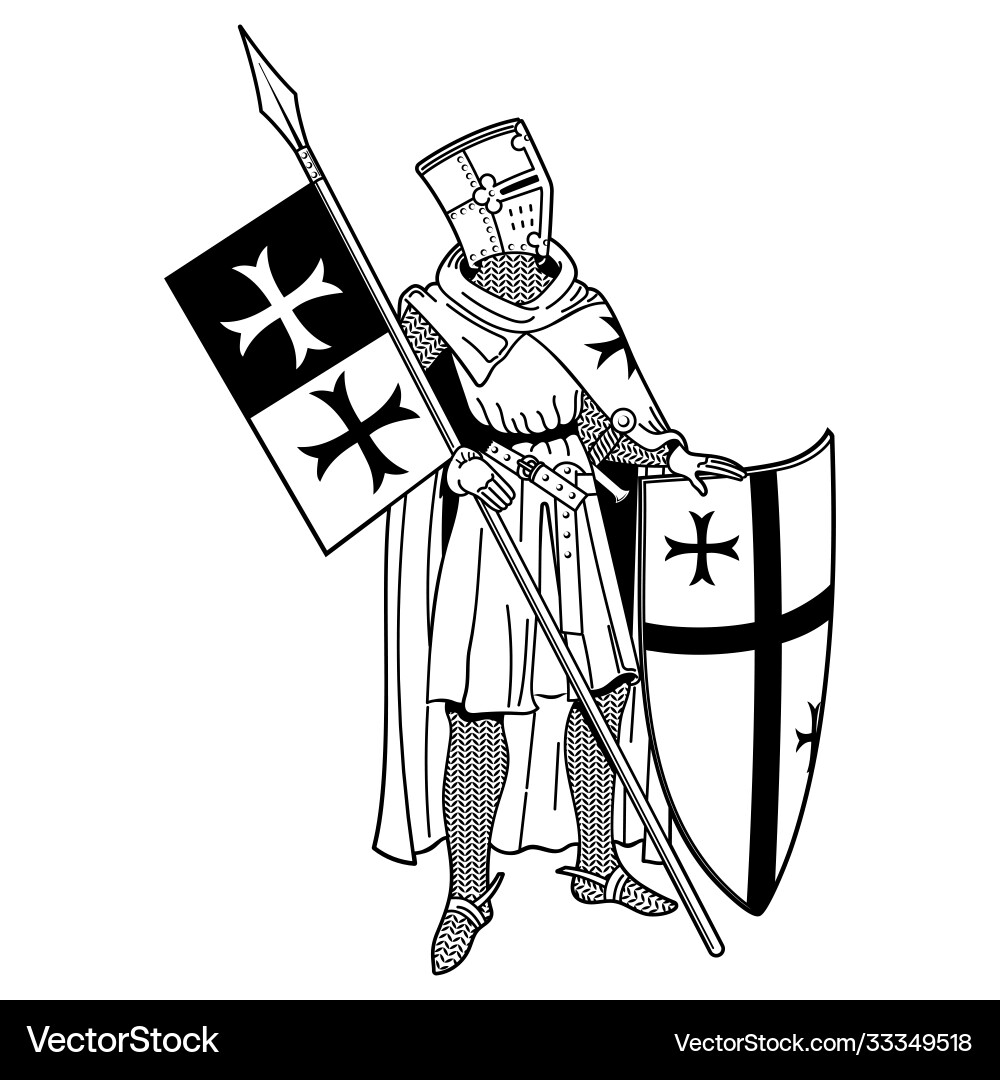 Knightly design knight templar in armor with a Vector Image