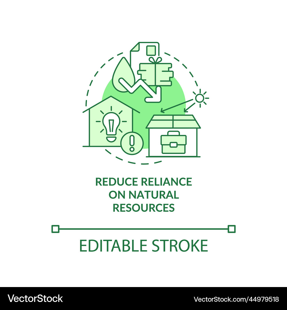 Reduce reliance on natural resources green Vector Image