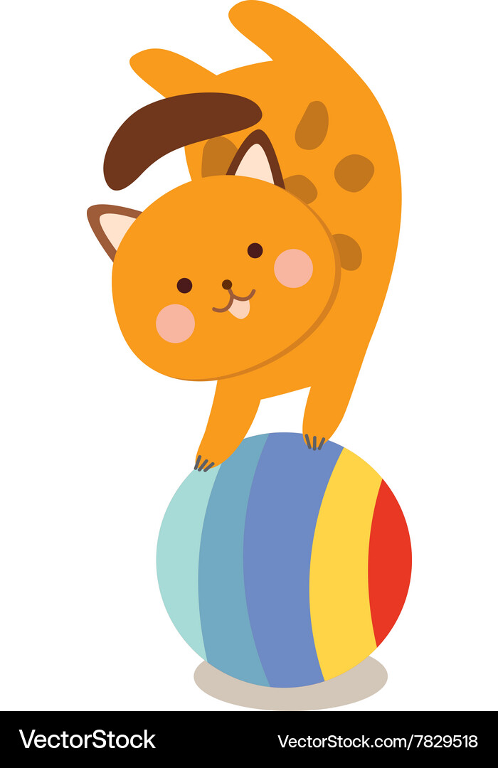 Set of cheerful circus playing cats Royalty Free Vector