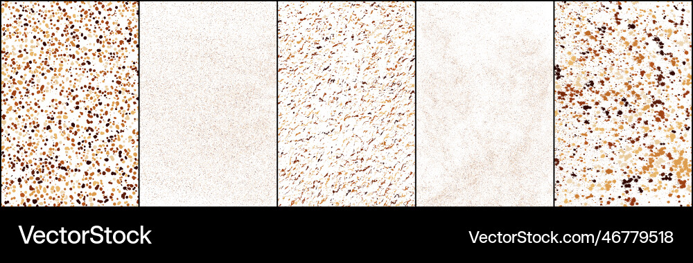 Set of coffee grain texture isolated on white Vector Image