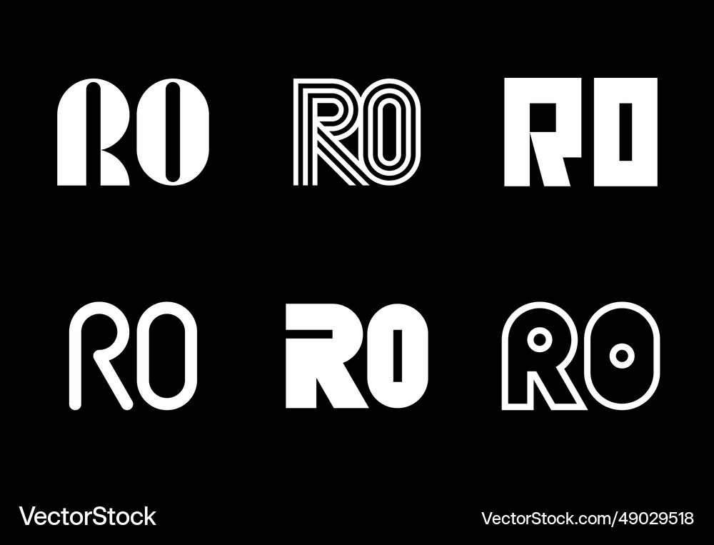 Set of letter ro logos Royalty Free Vector Image