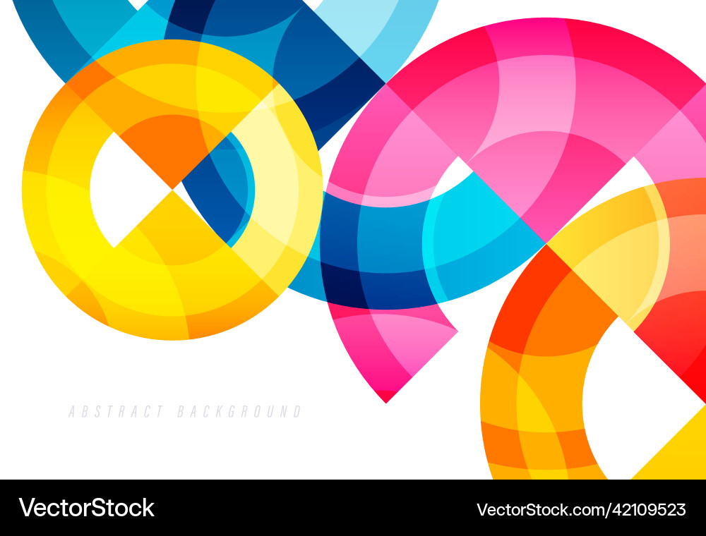 Abstract bright colorful circle geometric shapes Vector Image