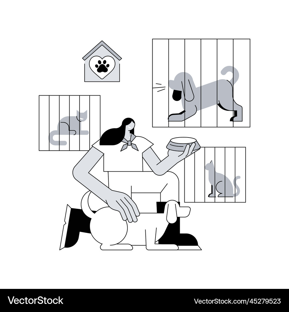 Animal shelter abstract concept Royalty Free Vector Image
