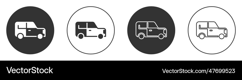 Black car icon isolated on white background Vector Image