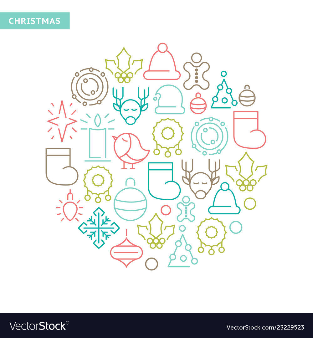 Christmas icons set Royalty Free Vector Image - VectorStock