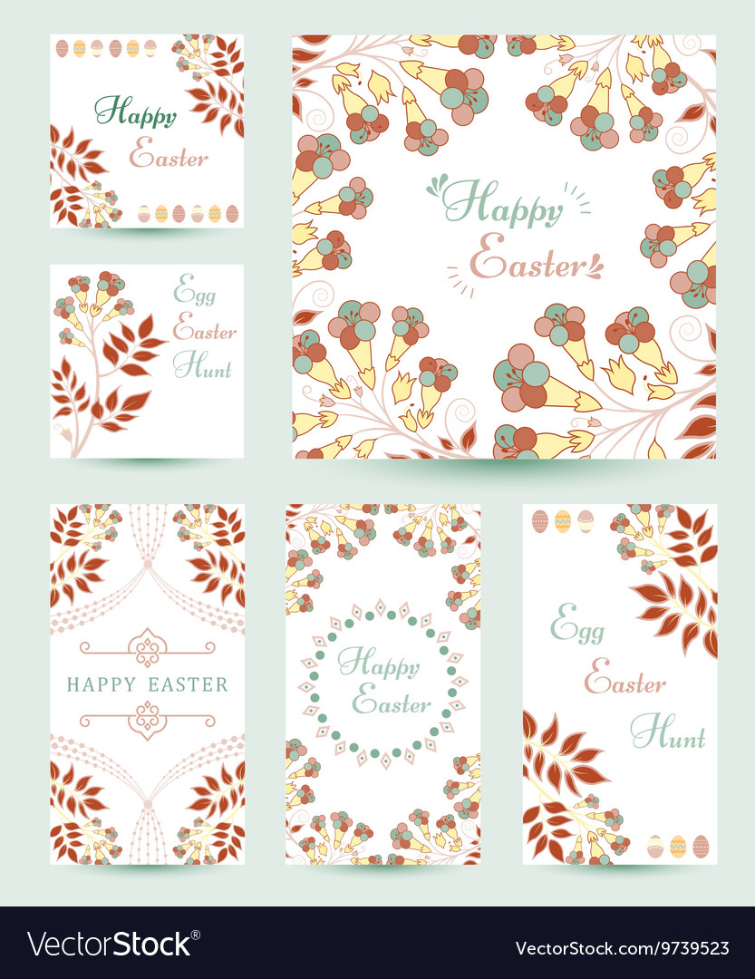 Collection easter cards Royalty Free Vector Image