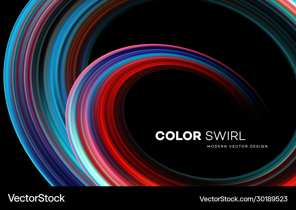 Color bright swirl organic 3d shape colored flow Vector Image