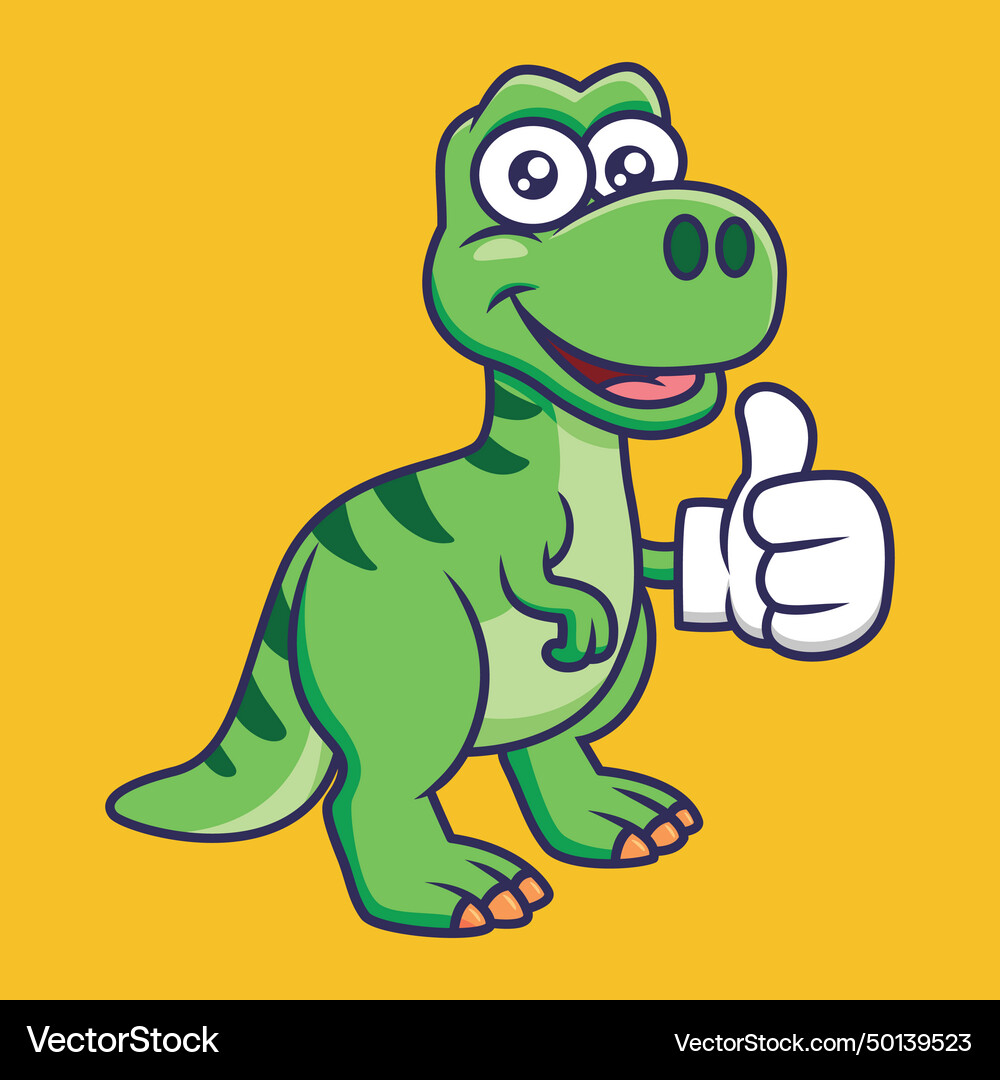 Cute t rex dinosaur character cartoon Royalty Free Vector