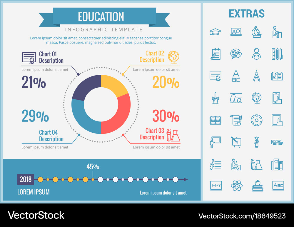 Education infographic template elements and icons Vector Image