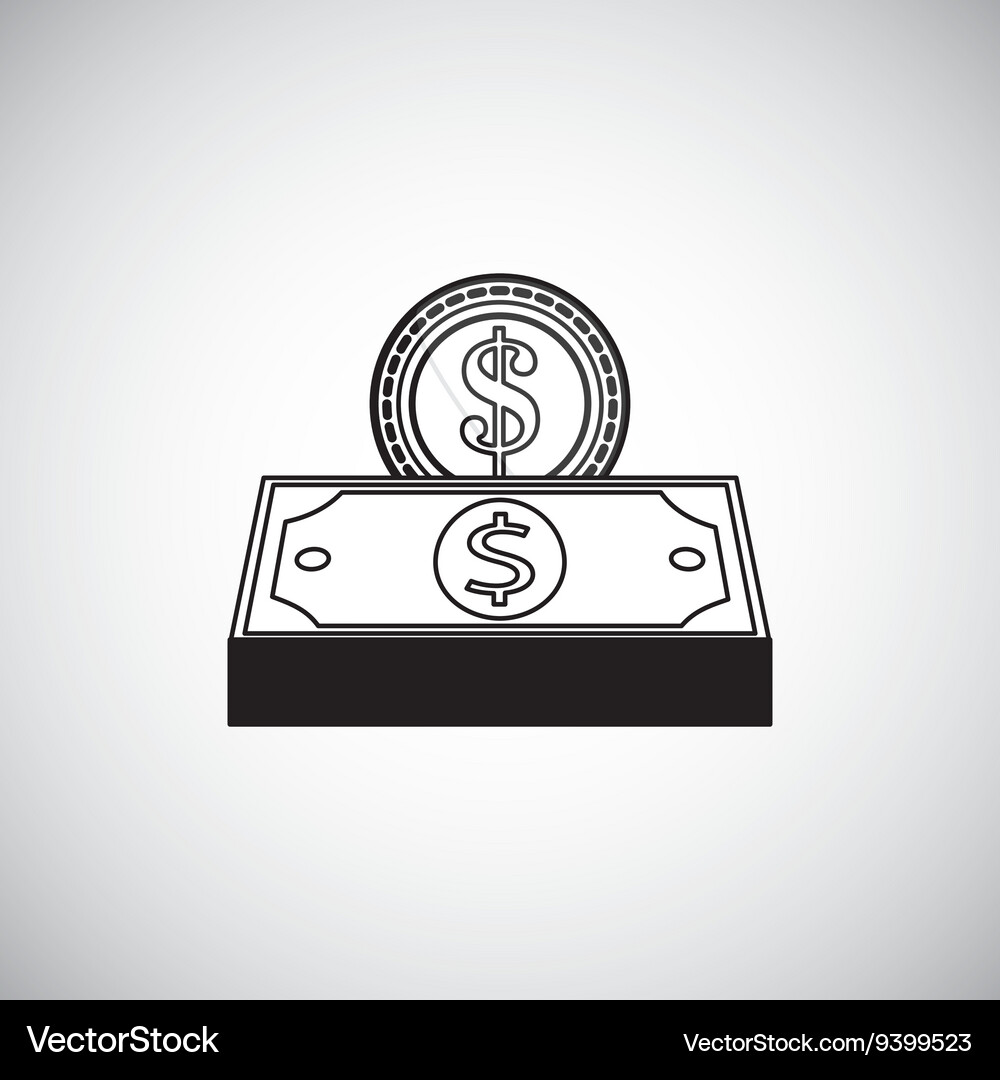 Financial item design money icon flat Royalty Free Vector