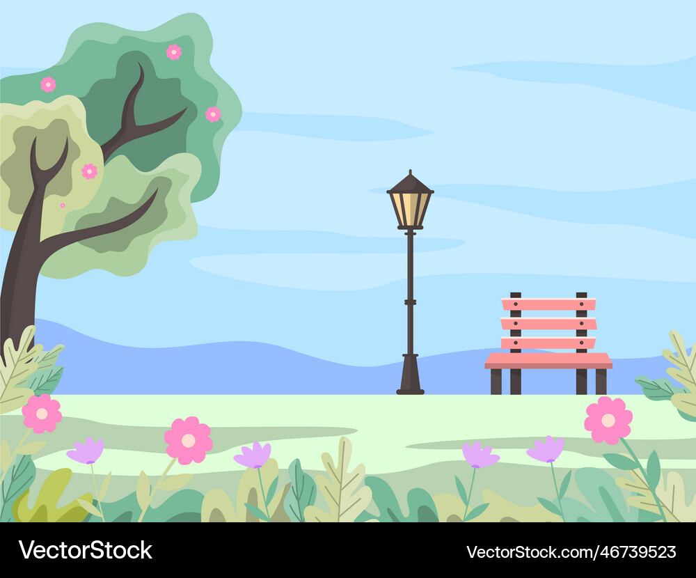 Flat design of the park Royalty Free Vector Image