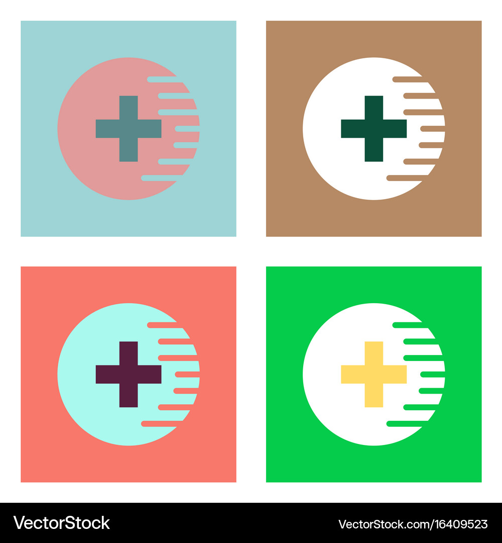 Flat icon design collection medical cross Vector Image
