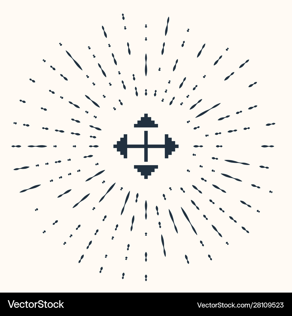 Grey pixel arrows in four directions icon isolated