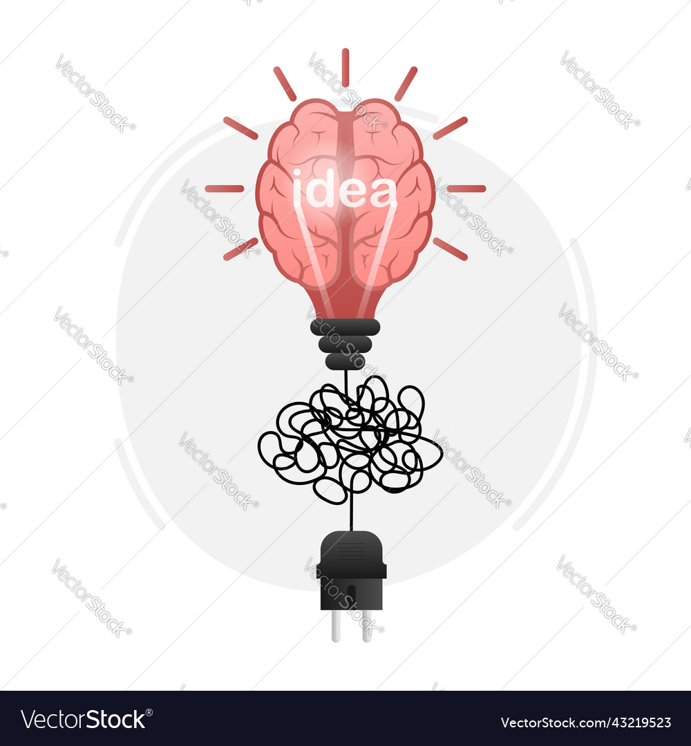 Idea brain creative thinking solution Royalty Free Vector