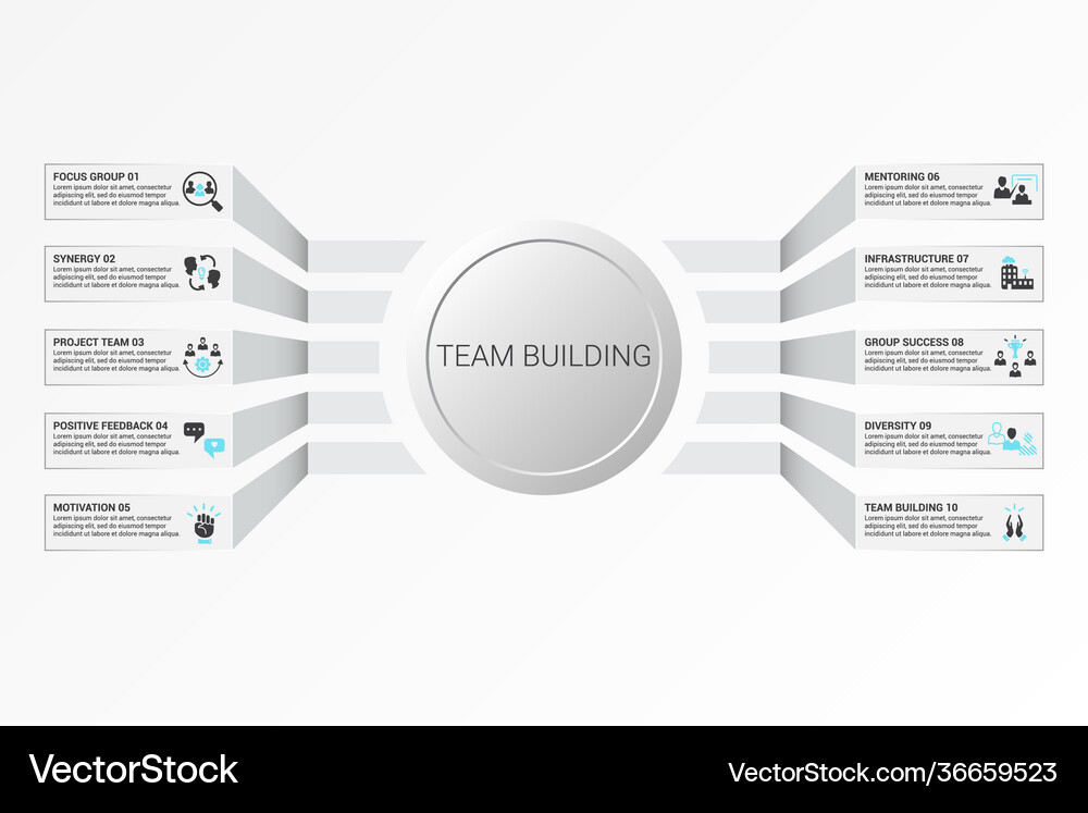 Infographic team building template icons Vector Image