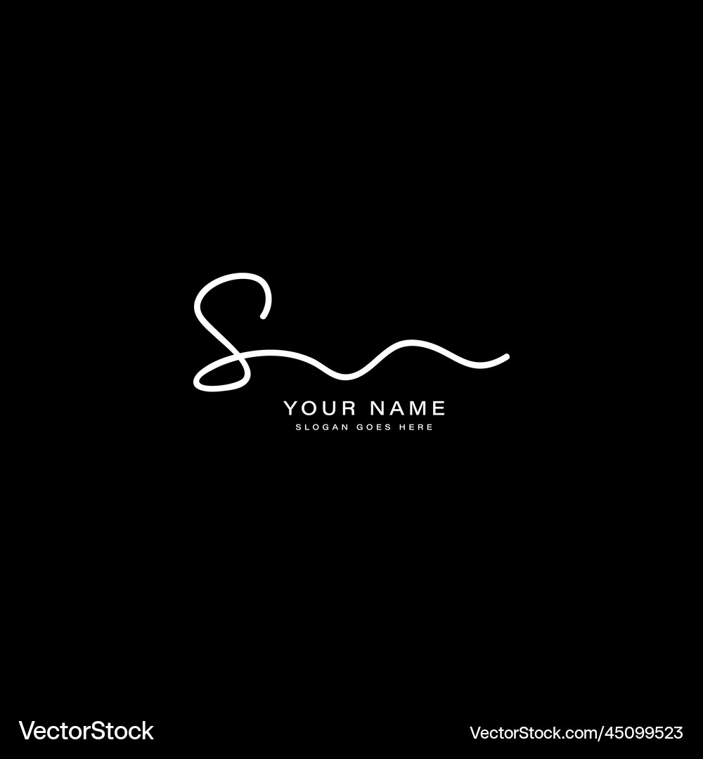 Initial letter s logo handwritten signature image Vector Image