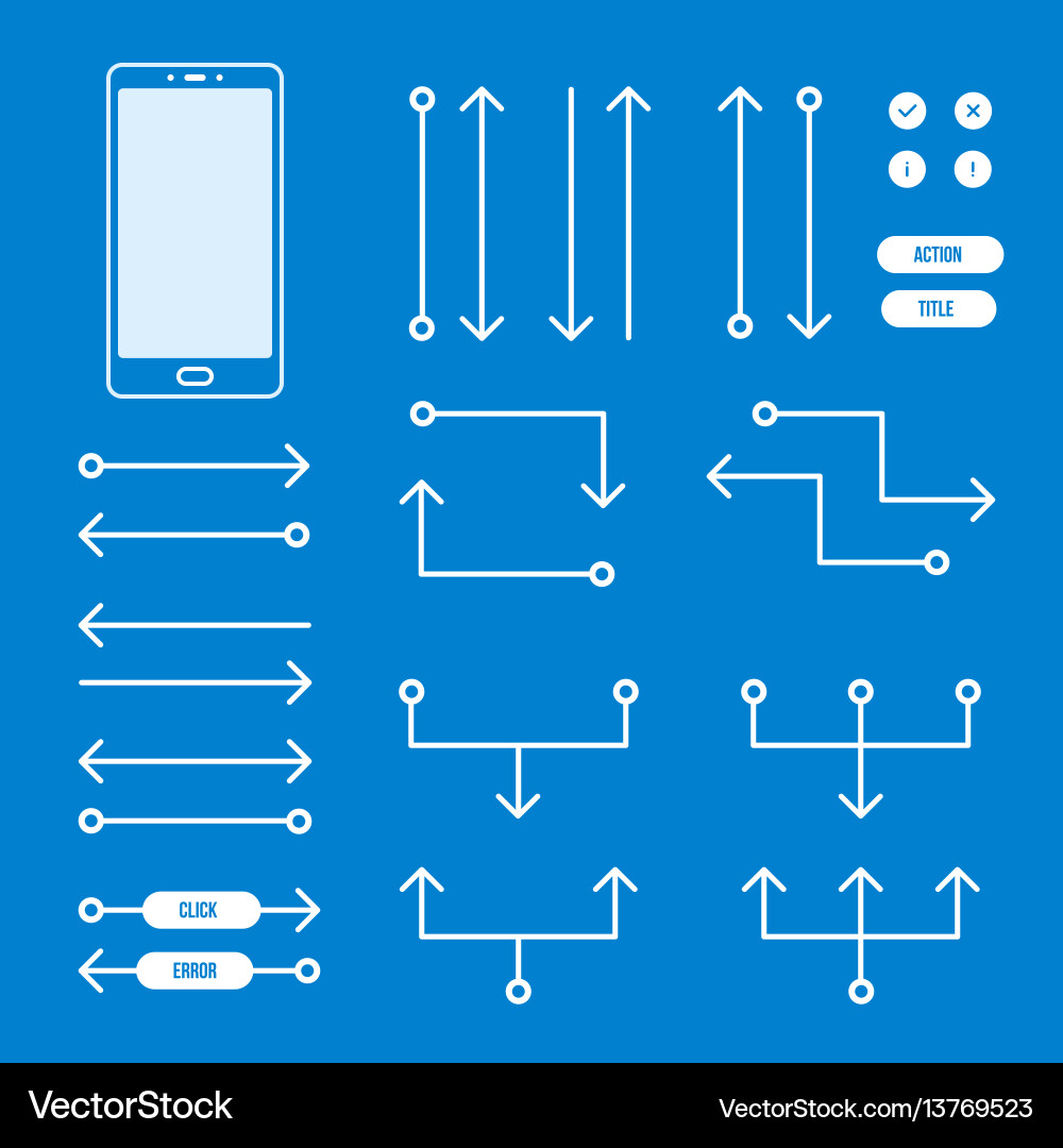 Prototyping structure and interactions elements Vector Image