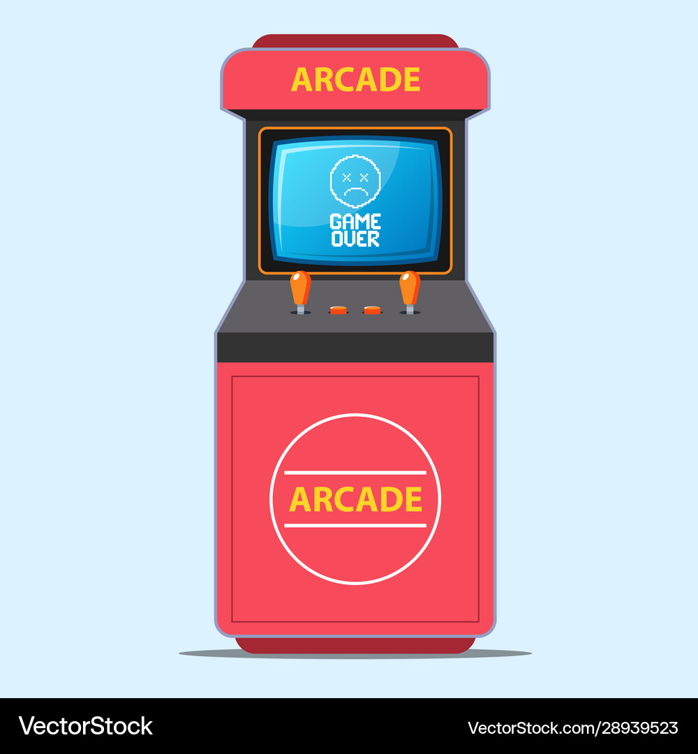 Red Arcade Game Over Screen Royalty Free Vector Image