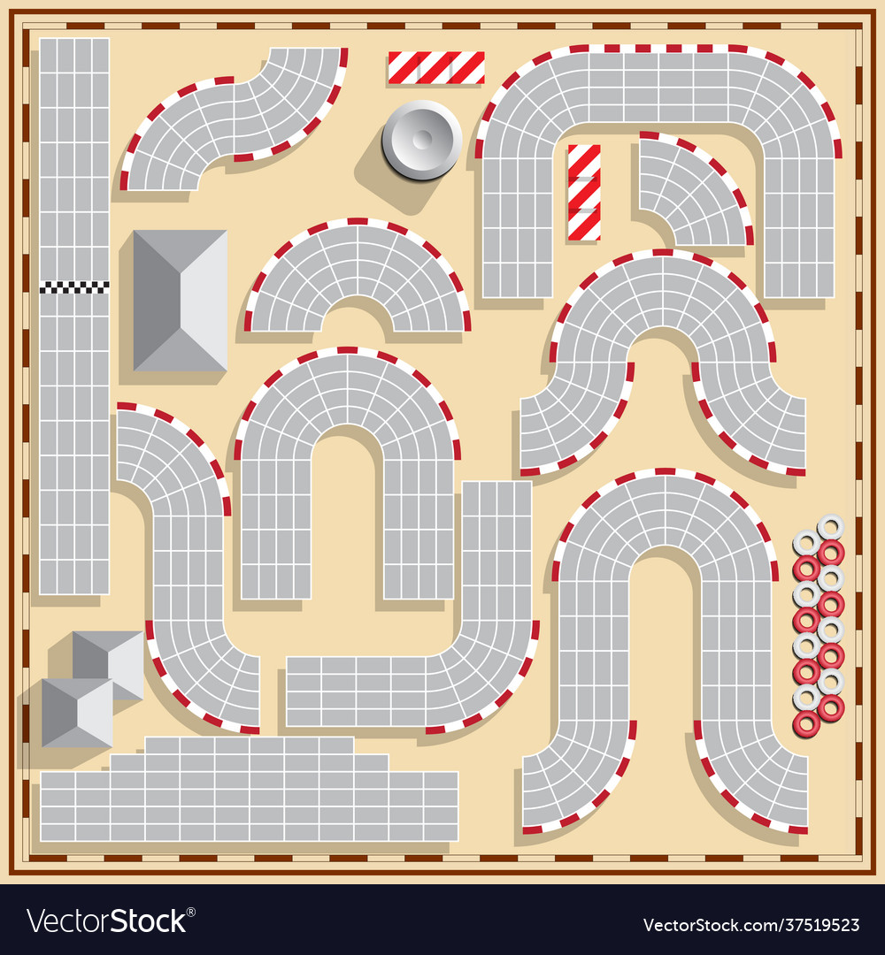 Set elements race track Royalty Free Vector Image