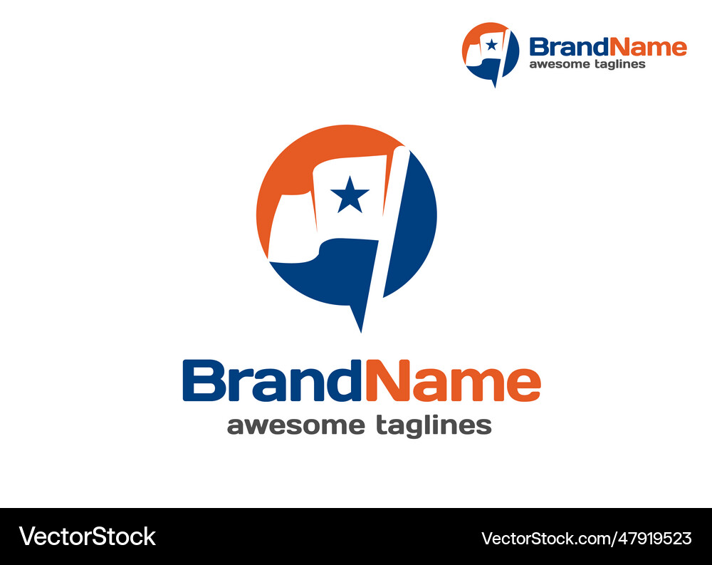 Star flag circle color logo Royalty Free Vector Image