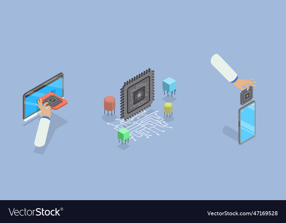 3d isometric flat conceptual Royalty Free Vector Image