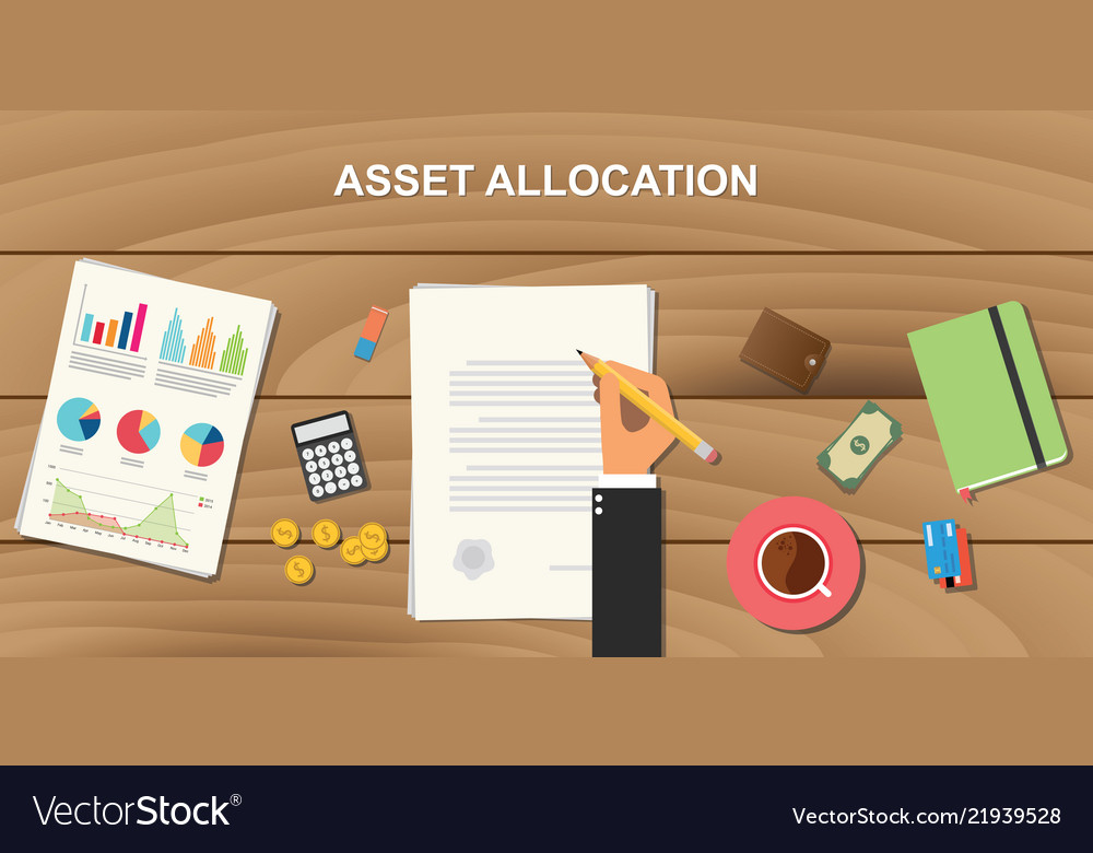 Asset allocation concept with business man Vector Image Asset allocation concept with business man Vector Image