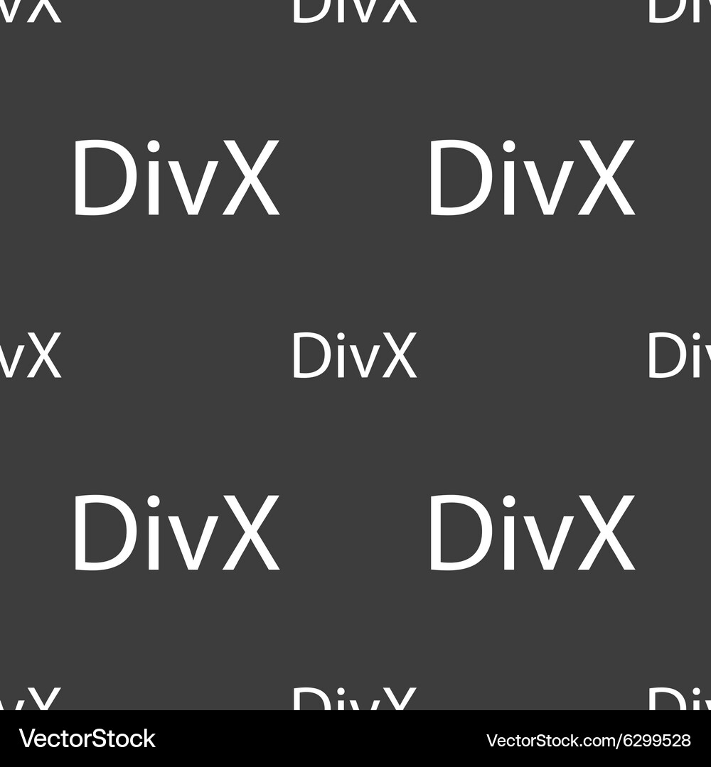 Divx video format sign icon symbol seamless Vector Image