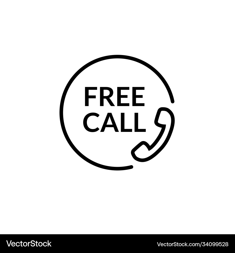 Free call line icon phone care Royalty Free Vector Image