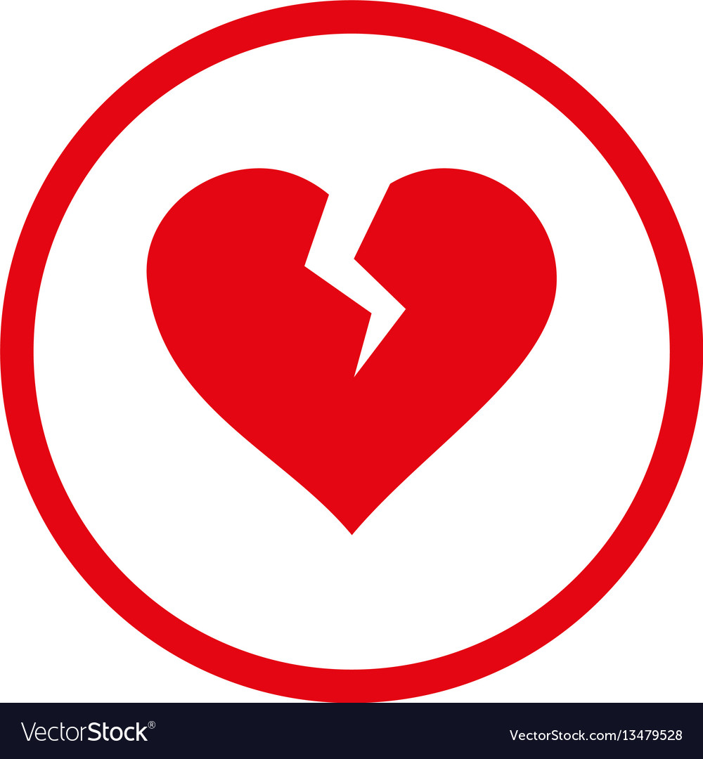 Heart break rounded icon Royalty Free Vector Image Heart break rounded icon Royalty Free Vector Image