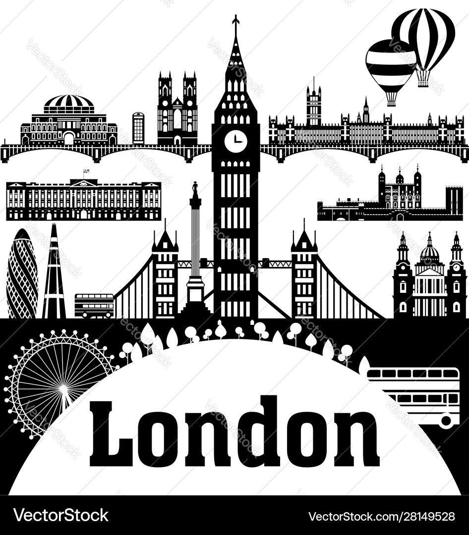 London city skyline 9 Royalty Free Vector Image