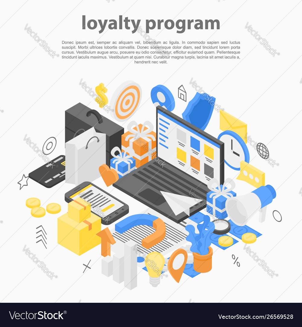 Loyalty program concept background isometric Vector Image