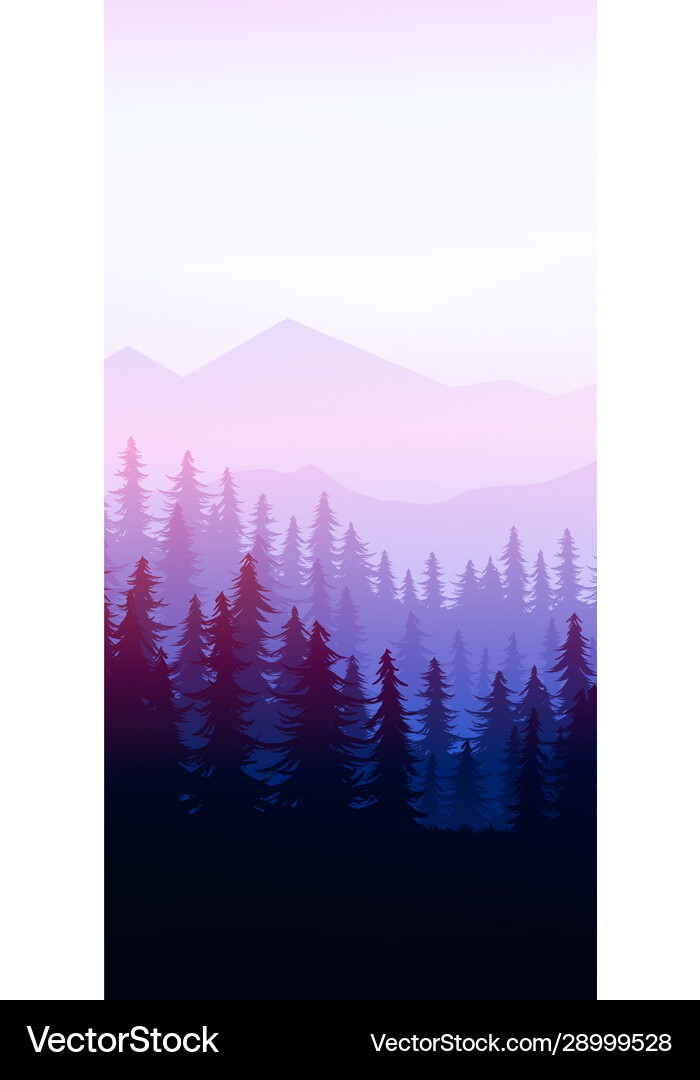 Natural pine forest mountains horizon landscape Vector Image