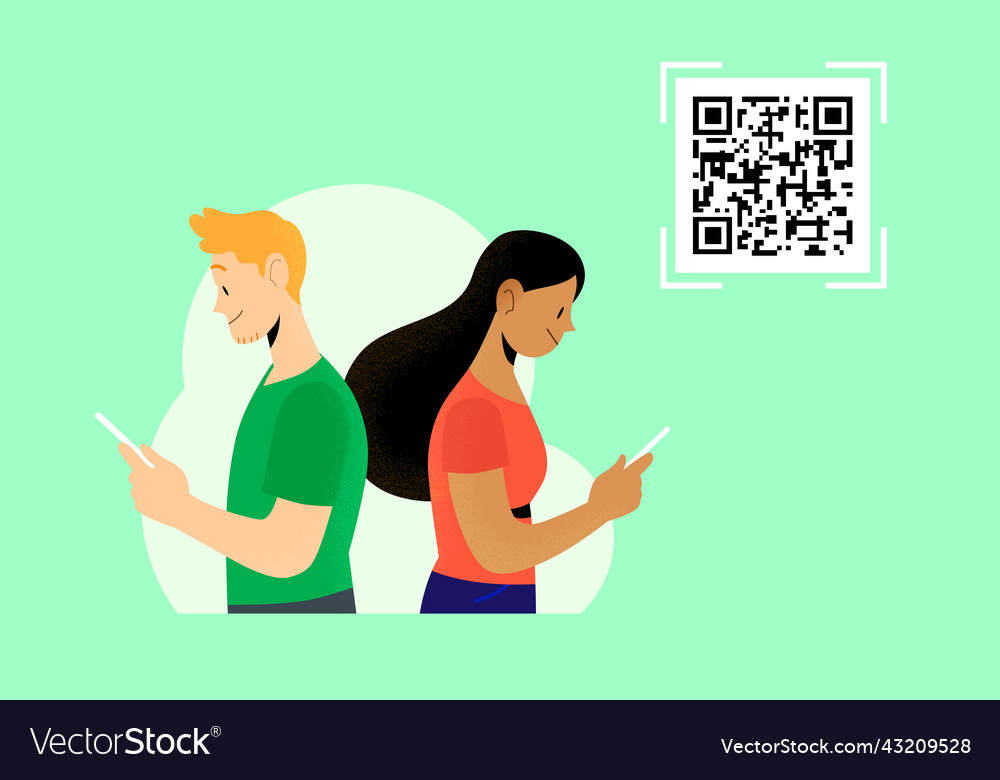 Young Woman And Man Holding Smartphone Royalty Free Vector