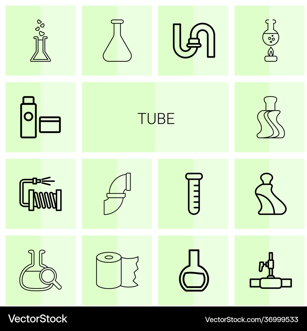 14 tube icons Royalty Free Vector Image - VectorStock