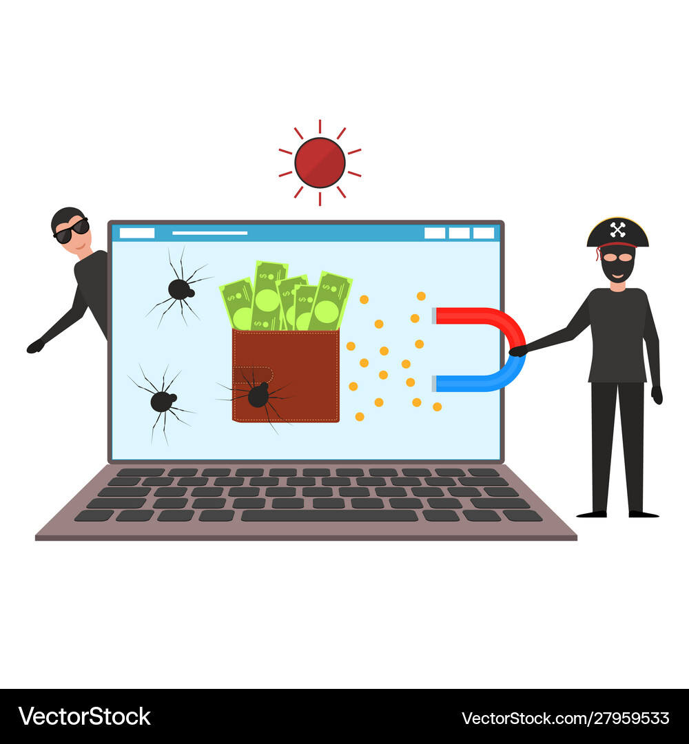 Cartoon character person internet hacker concept Vector Image