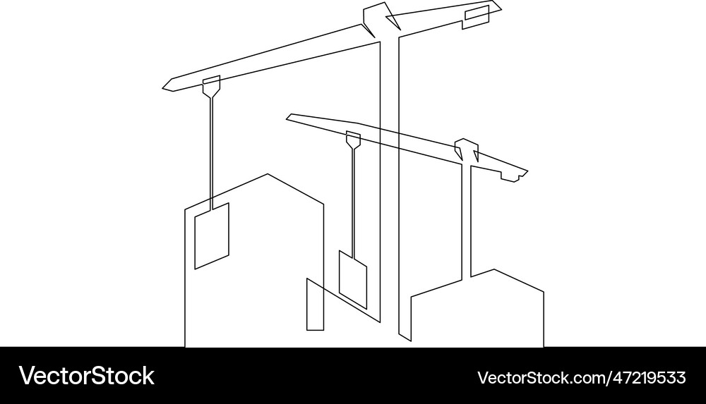 Construction of multi-storey buildings tower Vector Image