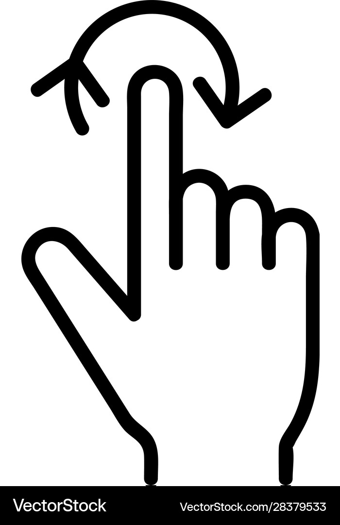 Control on touchscreen icon isolated Royalty Free Vector
